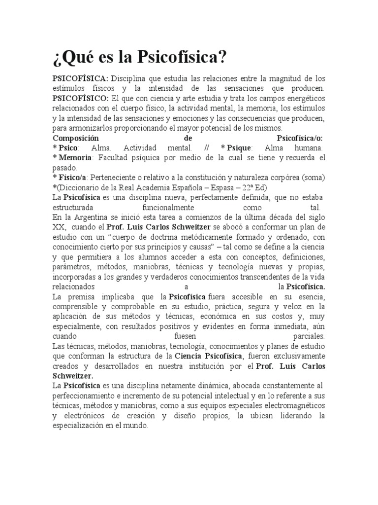 Qué Es La Psicofísica | PDF | Memoria | Conocimiento