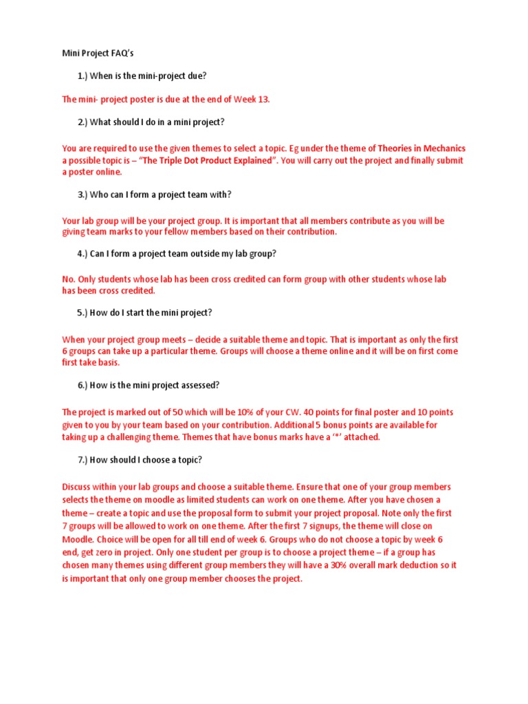 Mini Project FAQ - Details | PDF | Bending | Beam (Structure)