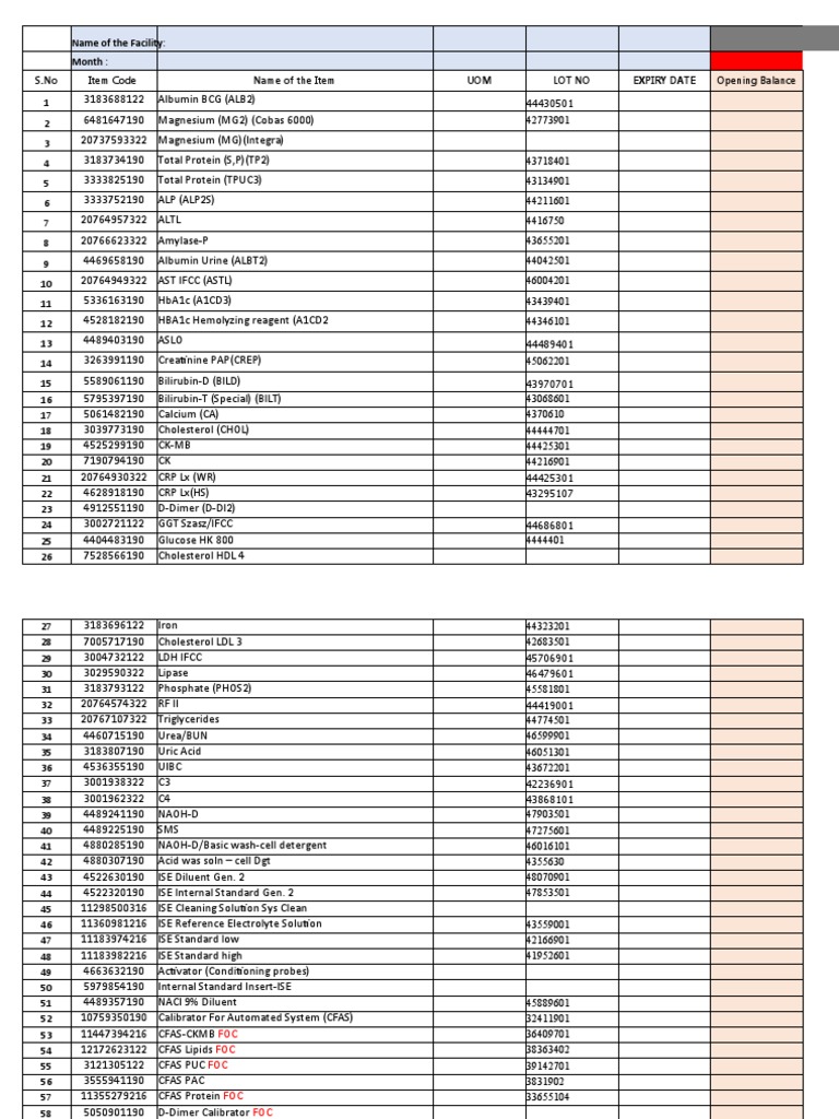 Laboratory Department Tracking Sheet Original | Download Free PDF ...