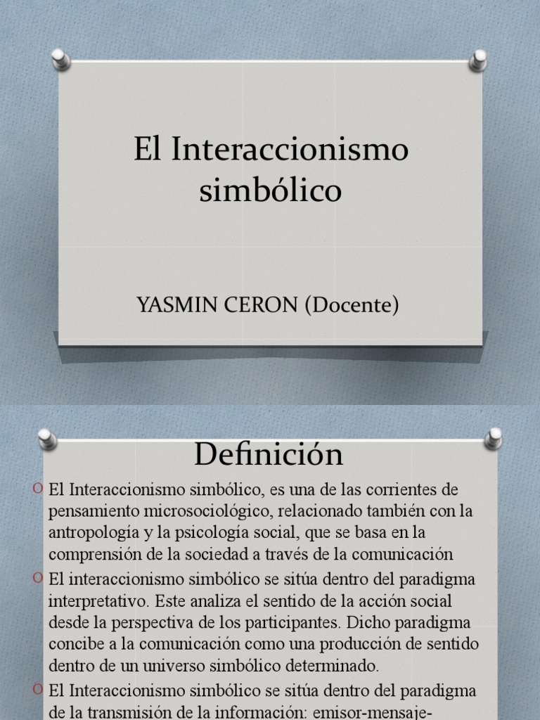 Interaccionismo Simbolico | PDF | Teorías filosóficas | Sicología