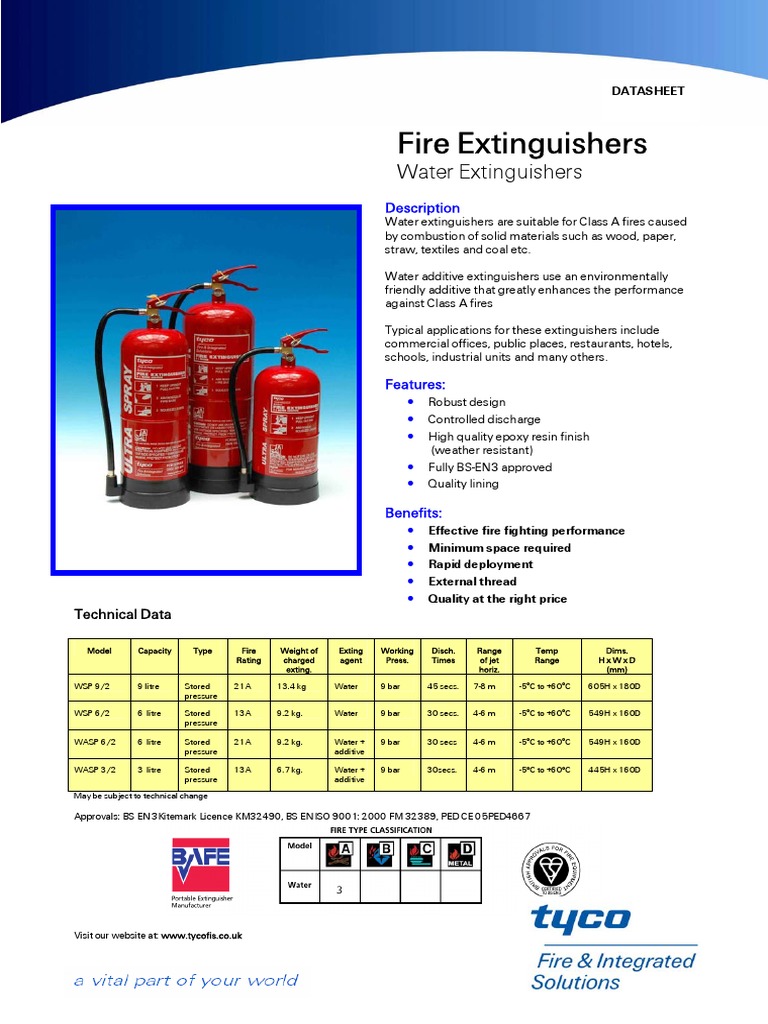 Fire Extinguisher Datasheets PDF | PDF | Fires | Materials