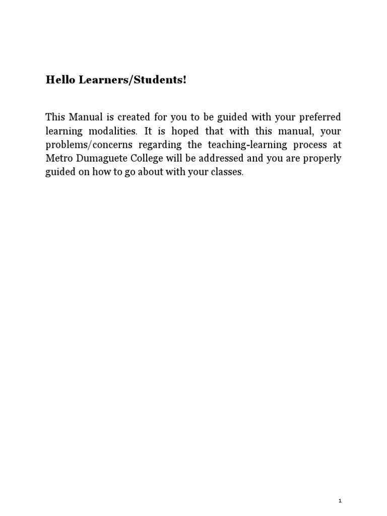 Student - Teacher Manual PDF | PDF