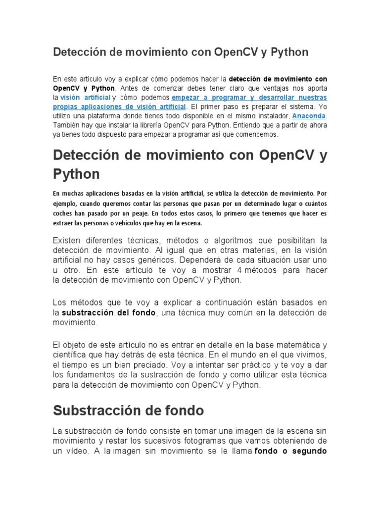 Open CV | PDF | Biblioteca (informática) | Python (lenguaje de programación)