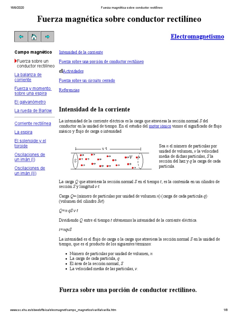Fuerza Magnética Sobre Conductor Rectilíneo | PDF | Campo magnético ...