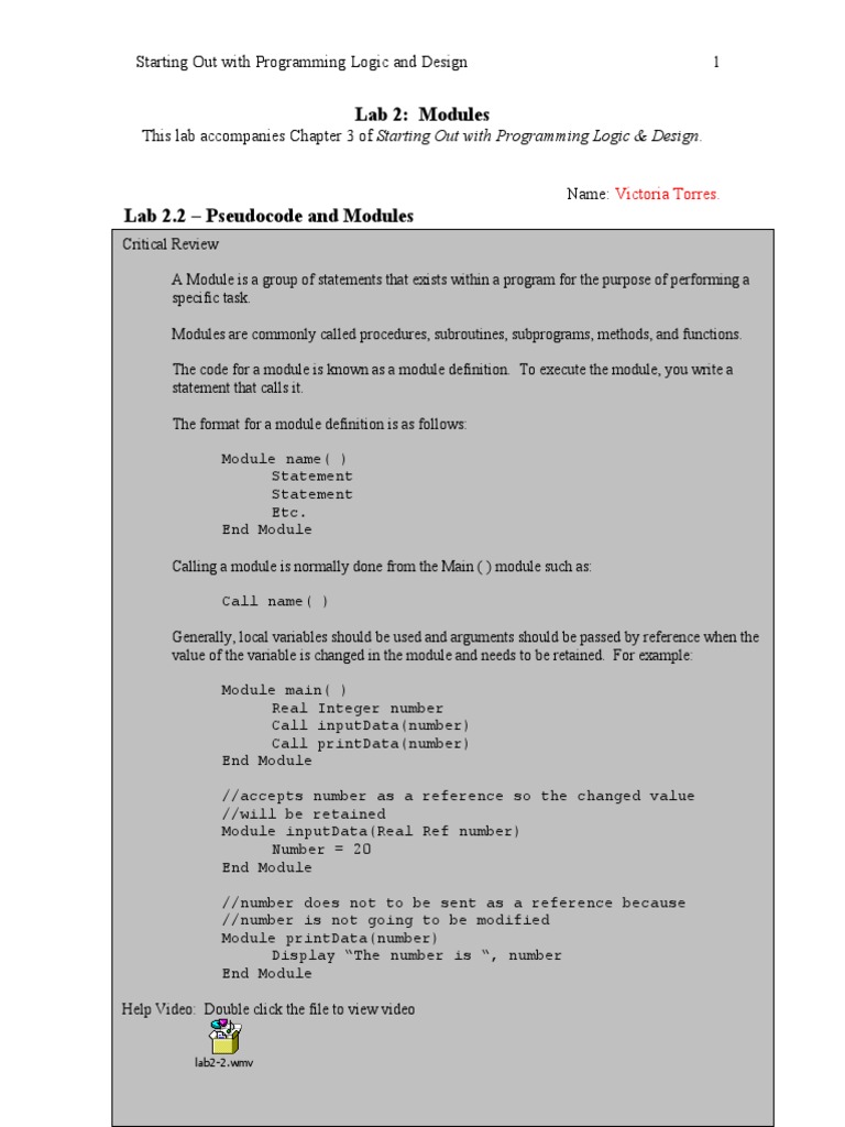 Victoria Torres Lab2 Manual | PDF | Parameter (Computer Programming) | Subroutine