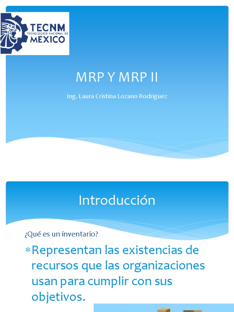 MRP Y MRP II Presentación | PDF | Inventario | Planificación