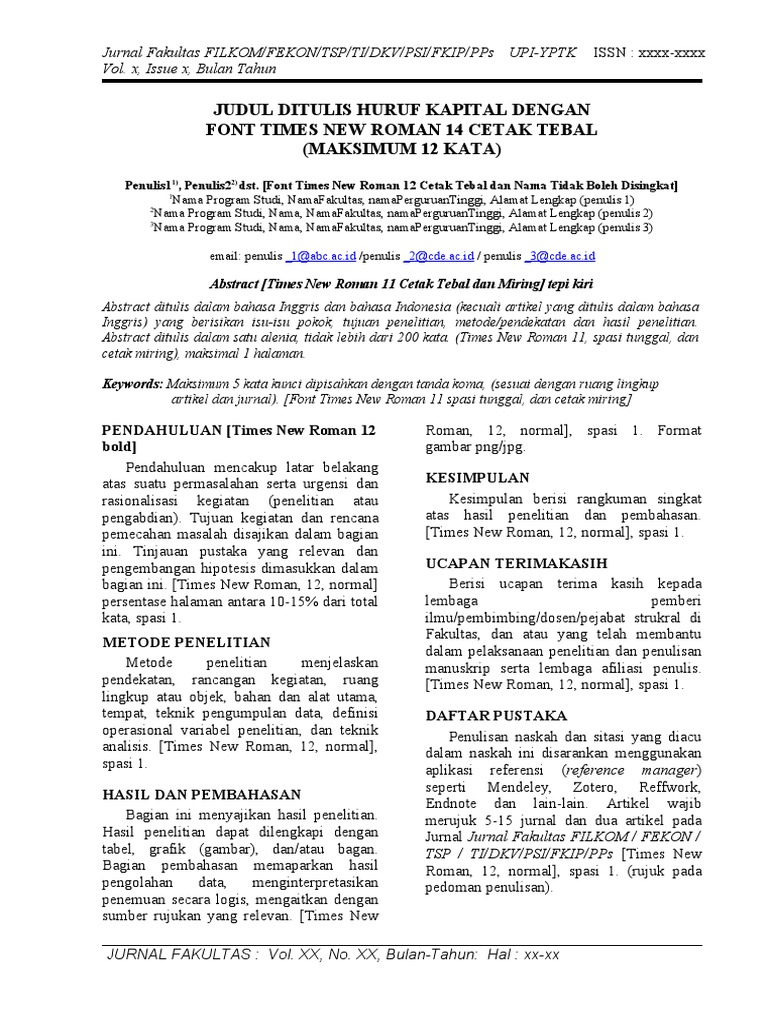 Template Jurnal UPI YPTK | PDF