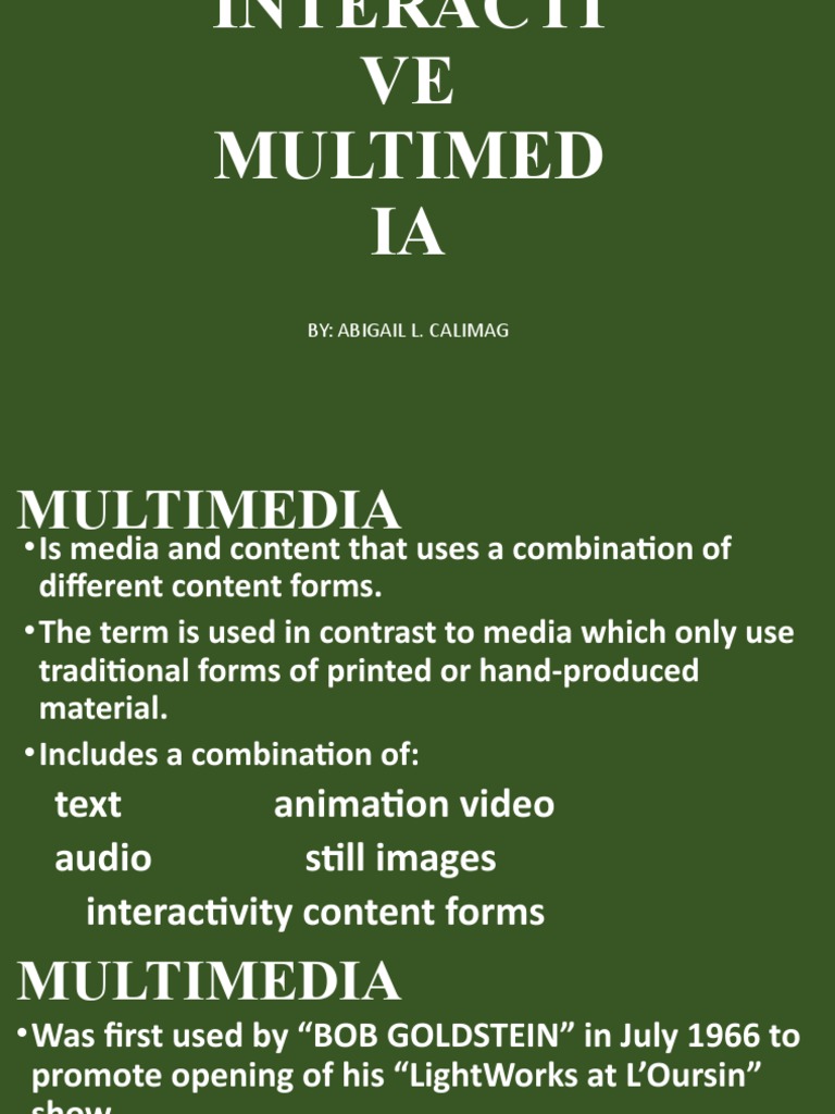 Interactive Multimedia Overview | PDF | Multimedia | Digital Technology