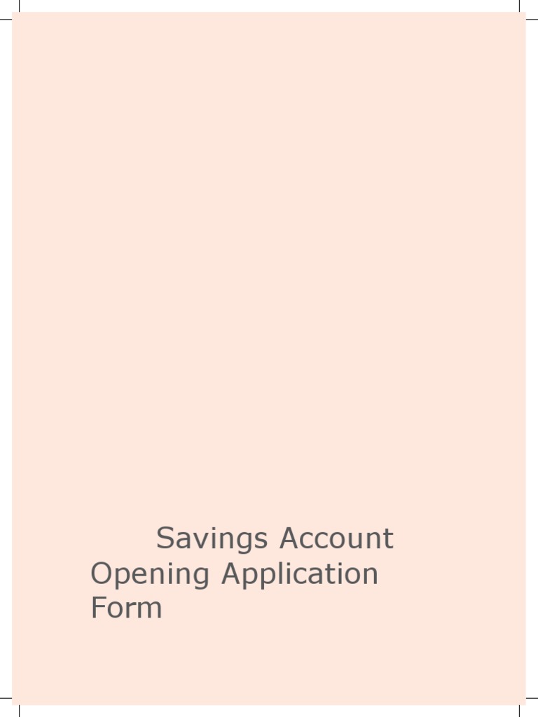 Savings Account Opening Application Form | PDF | Economies | Business