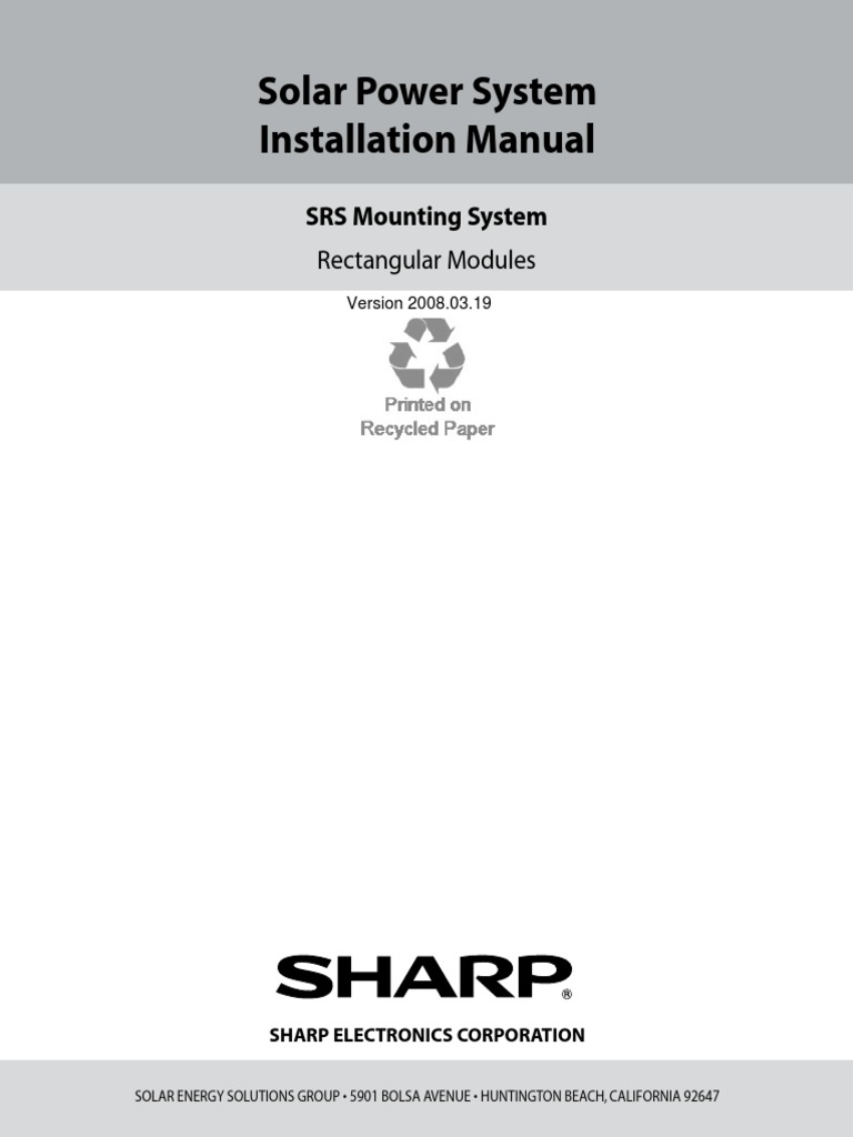 Solar Power System Installation Manual | PDF | Electrical Wiring ...