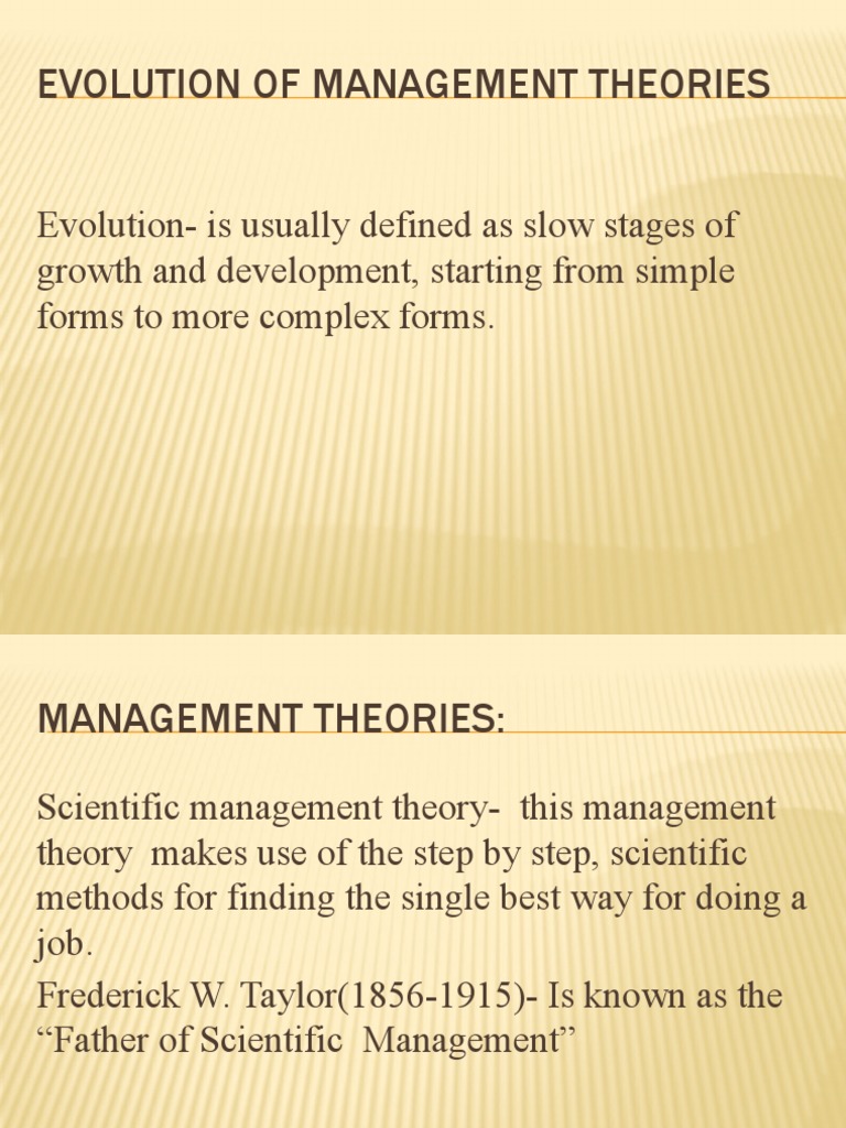 1.2 Evolution of Management | PDF | Max Weber | Bureaucracy