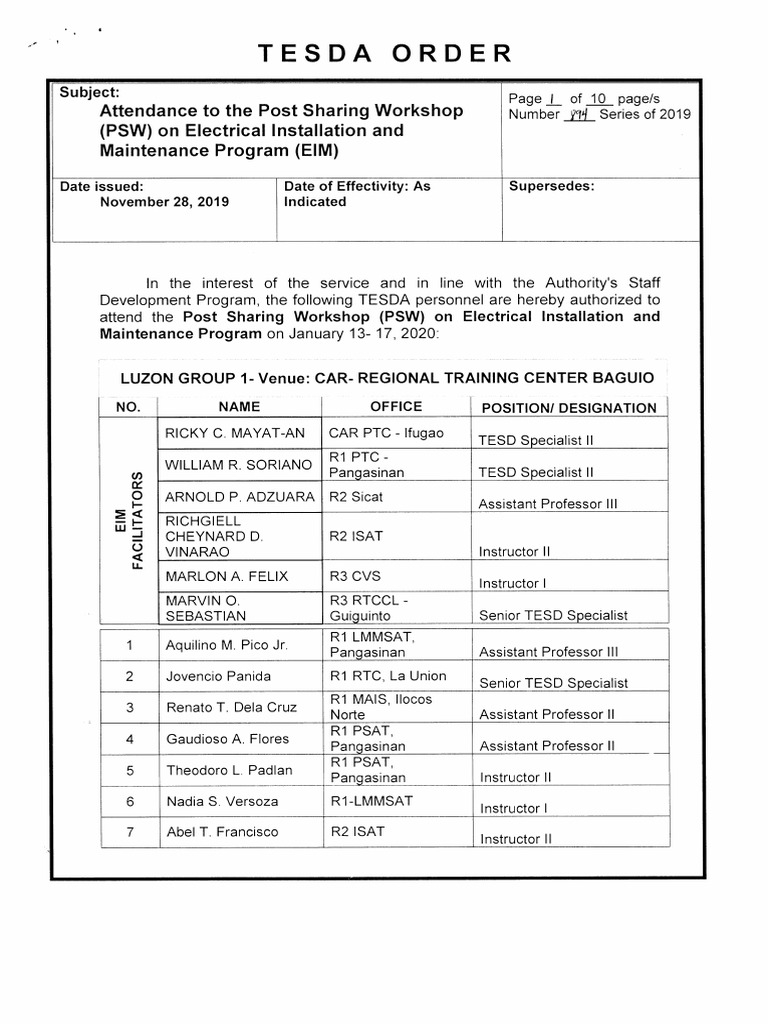 TESDA Order No. 894-2019 | PDF | Expense | Income Statement