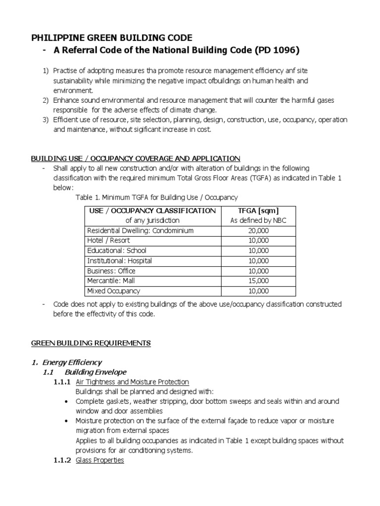 The Philippine Green Building Code | PDF | Building Insulation | Green ...