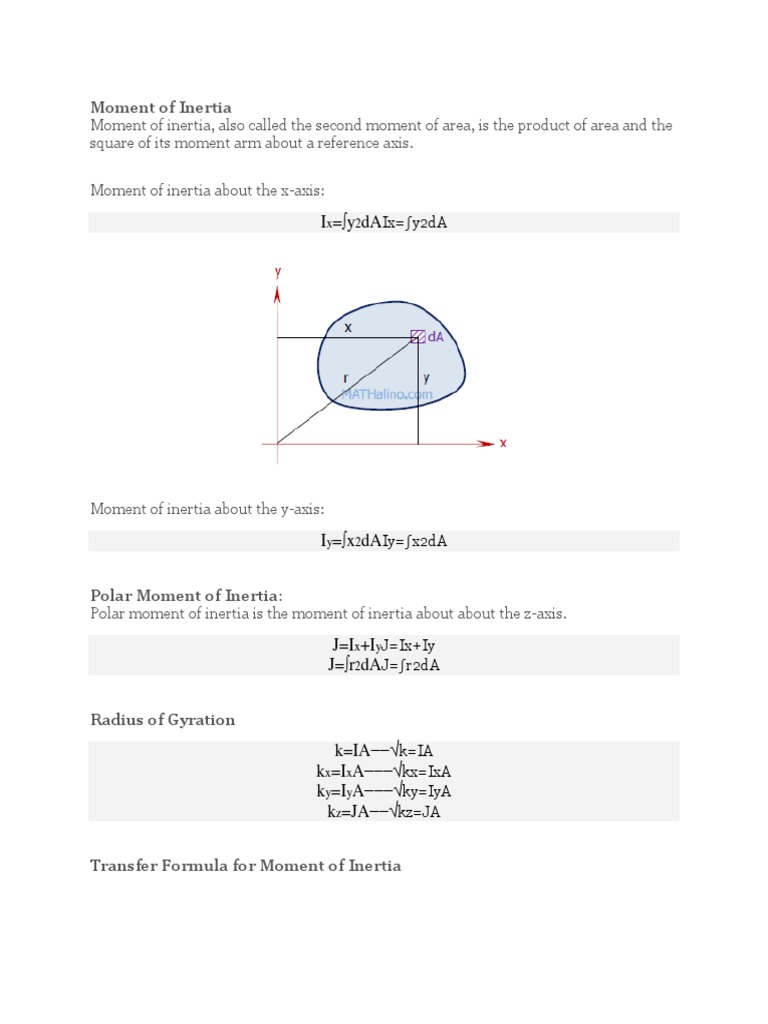 Moment of Inertia | PDF | Elementary Geometry | Geometric Measurement