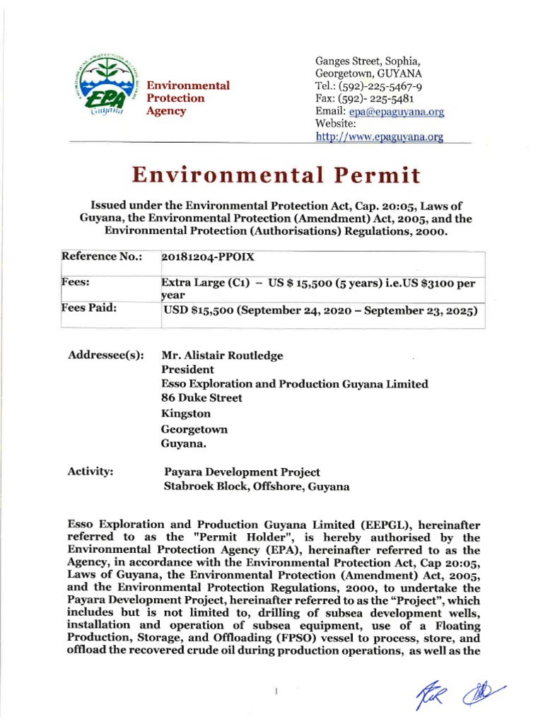 EPA Issues Environmental Permit For The Payara Project | PDF