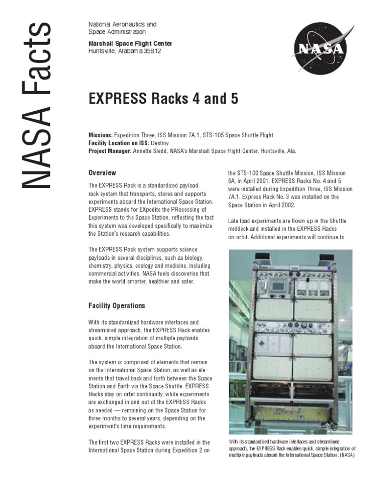 NASA Facts Express Racks 4 and 5 | International Space Station | Nasa