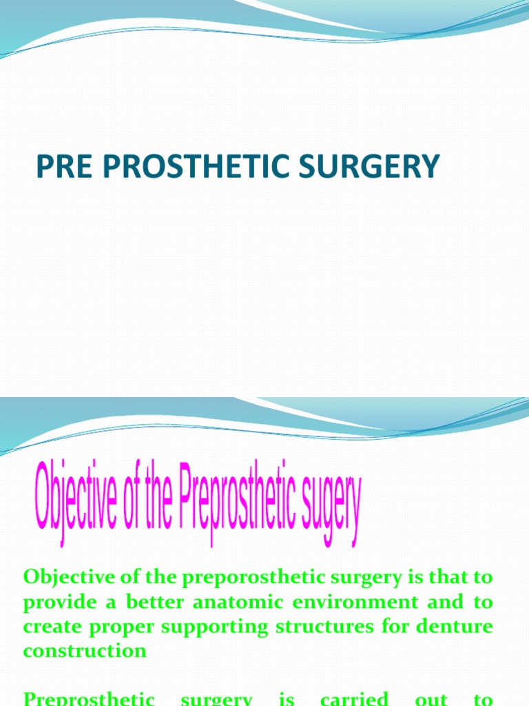Preprosthetic Surgery Overview | PDF | Face | Clinical Medicine