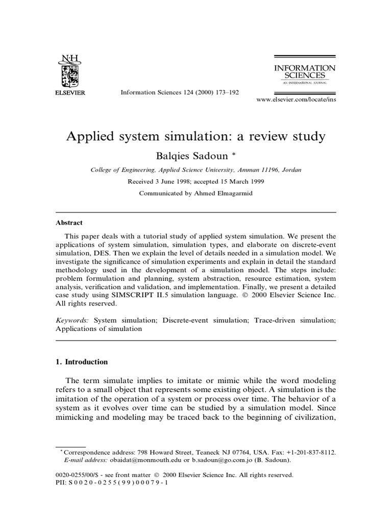 Applied System Simulation | PDF | Simulation | Conceptual Model