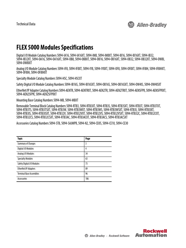FLEX 5000 Modules Specifications PDF | PDF | Alternating Current ...