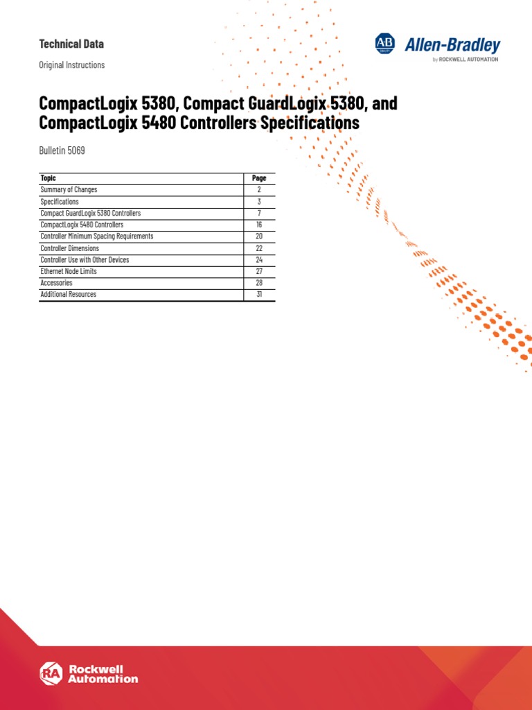 CompactLogix 5380 Specifications PDF | PDF | Programmable Logic Controller | Usb