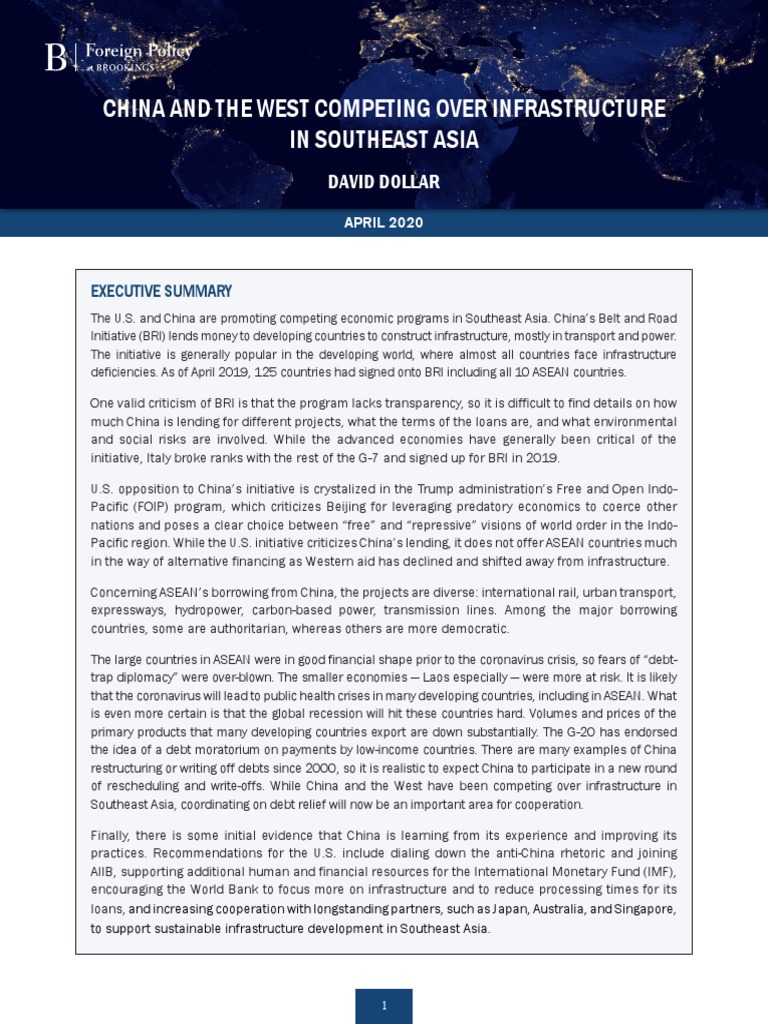 China and The West Competing Over Infrastructure in Southeast Asia ...