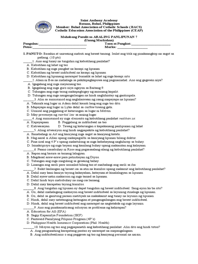 Long Quiz Esp 9 | PDF