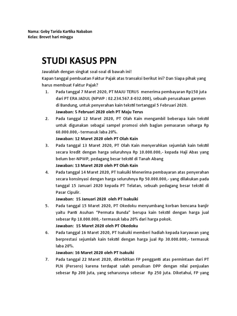 Studi Kasus PPN | PDF | Bisnis | Teknologi & Rekayasa