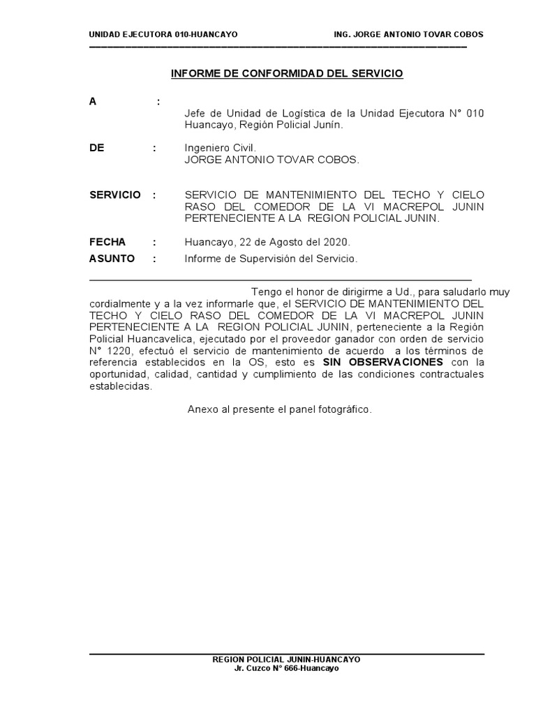 INFORME Comedor | PDF