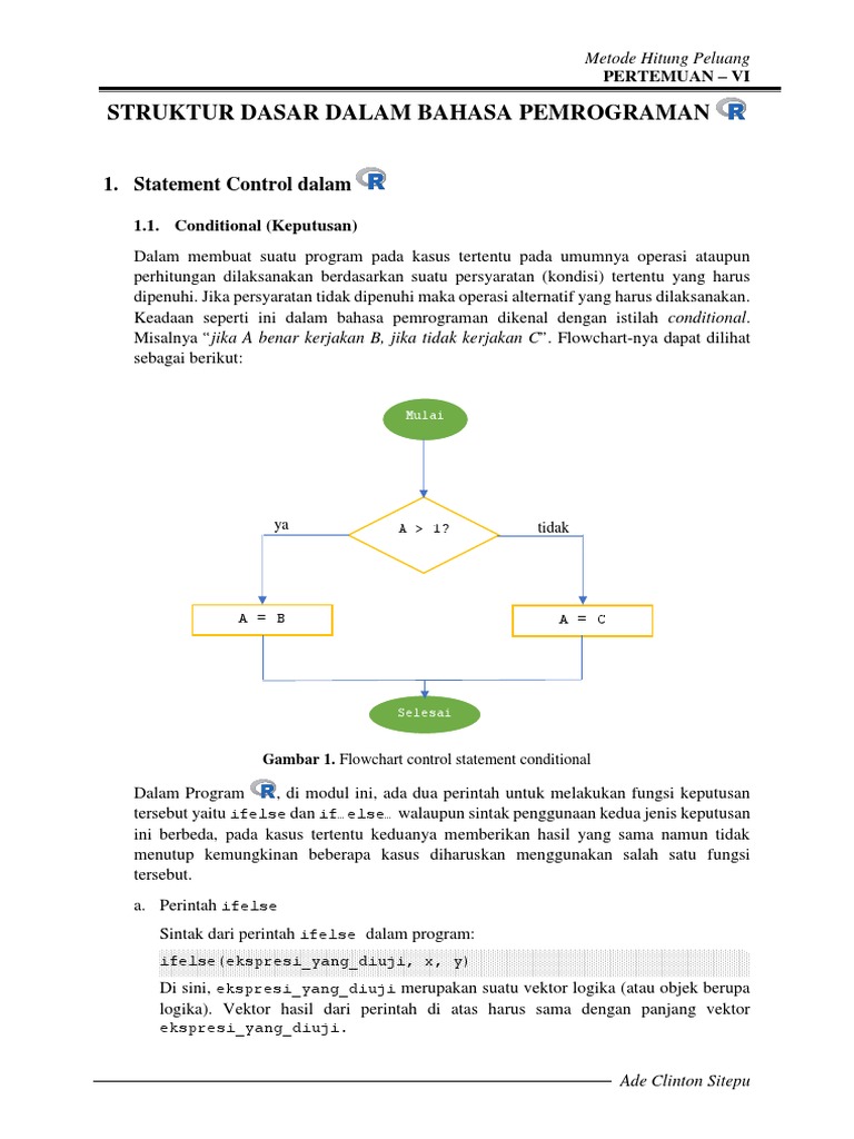 Struktur Dasar Bahasa Pemrograman R METO-1 | PDF