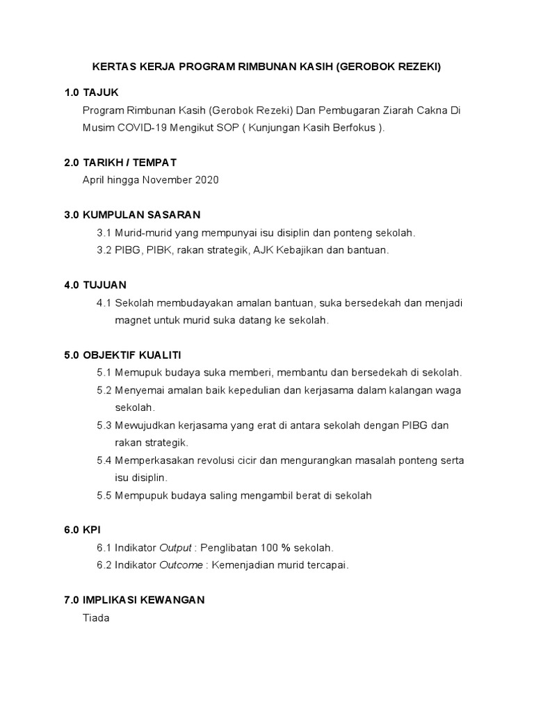 Program Gerobok Rezeki | PDF