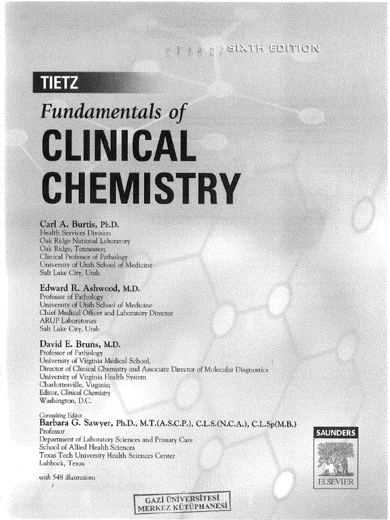 Tietz Fundamentals of Clinical Chemistry-6th Ed PDF | PDF