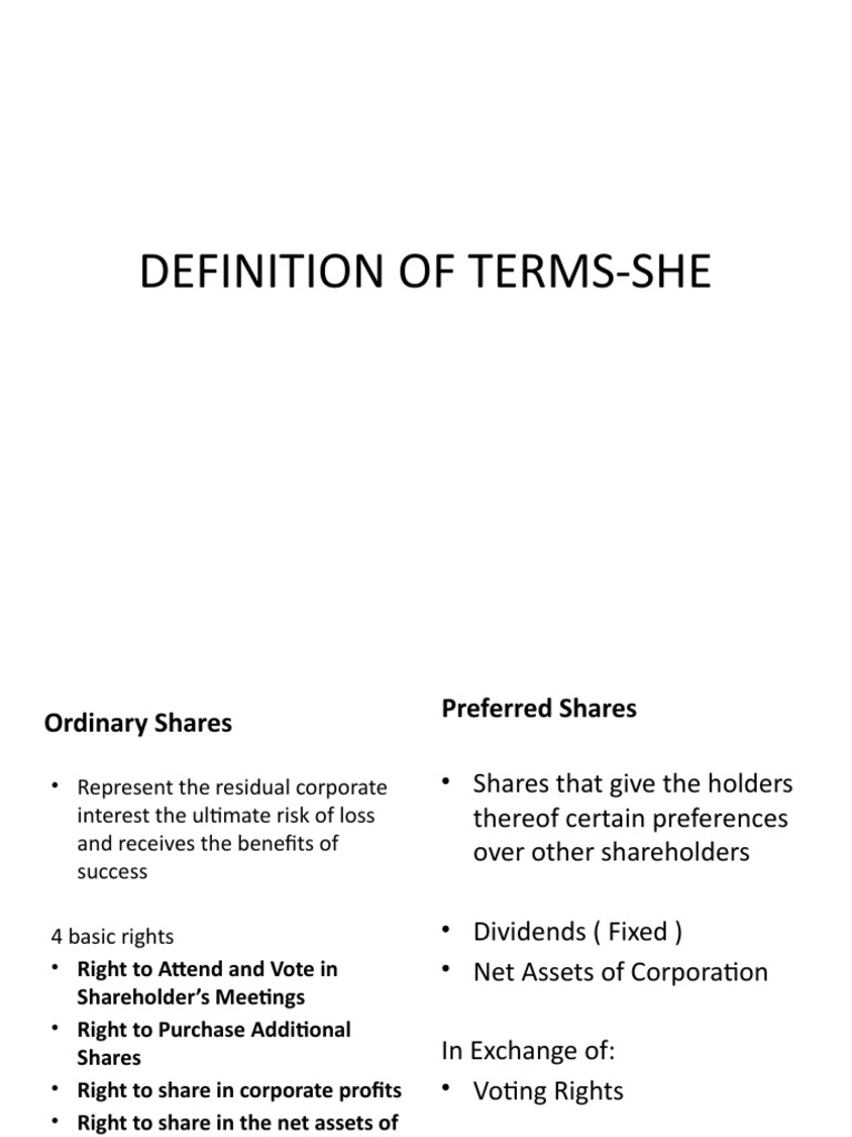 Understanding Share Types and Capital Terms | PDF | Business | Law