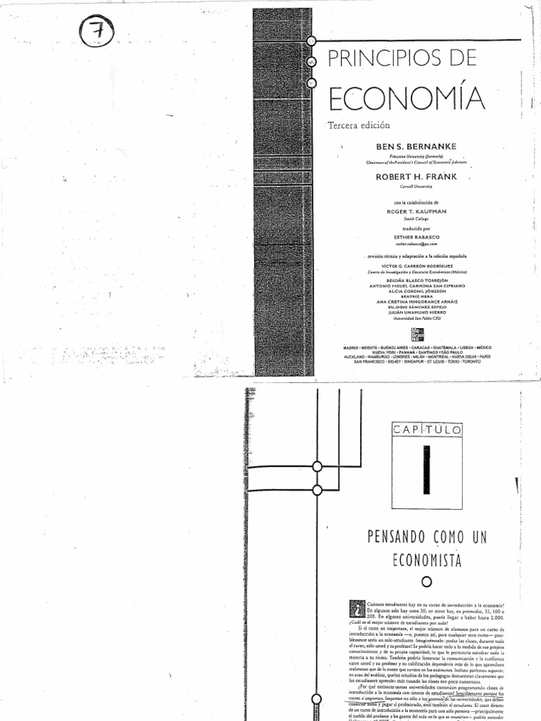 Bernanke y Frank. Principios de Economía - Cap. 1 | PDF