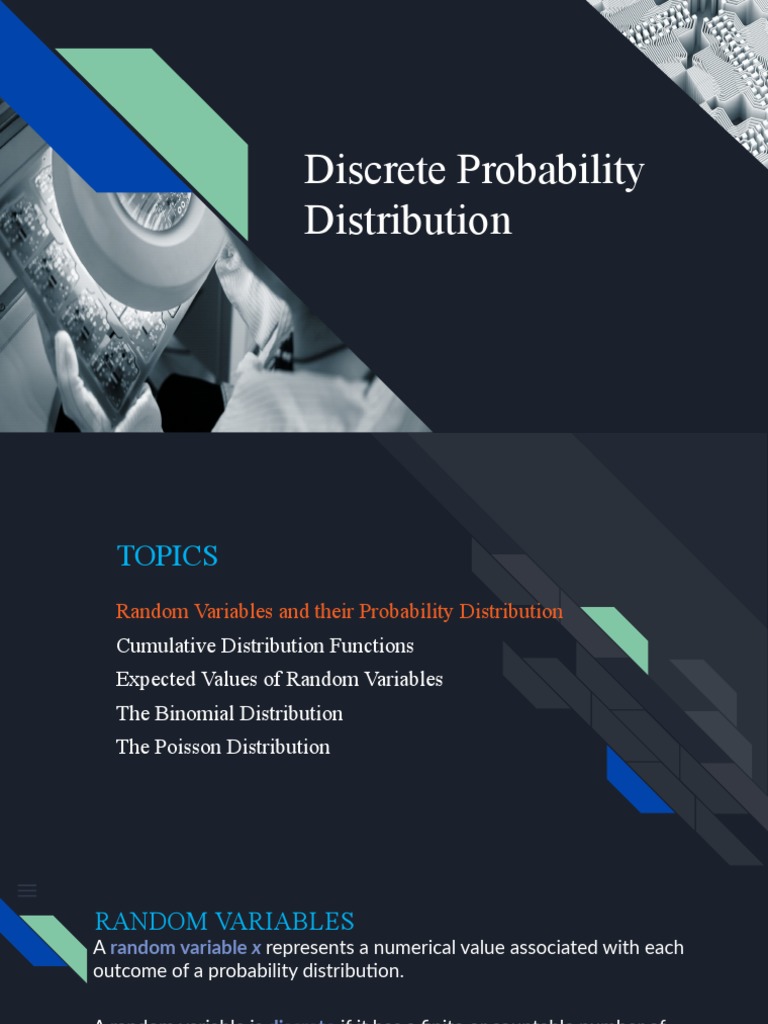 Discrete Probability Distribution | Download Free PDF | Probability Distribution | Random Variable