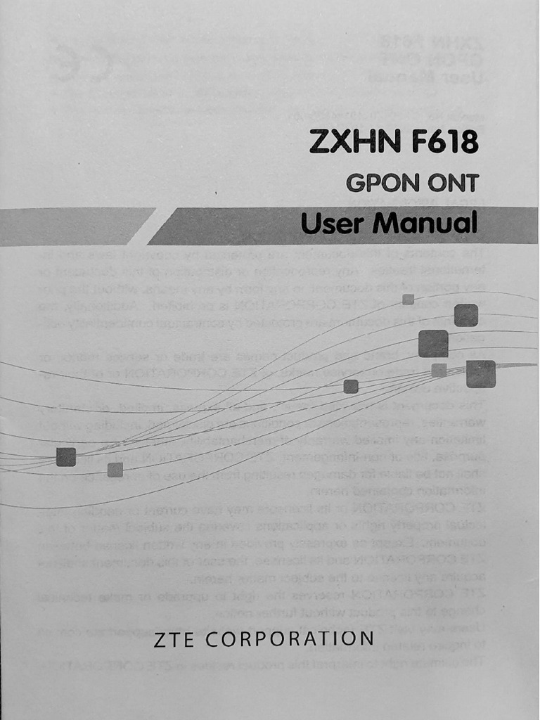 ZTE ZXHN F618 User Manual | PDF