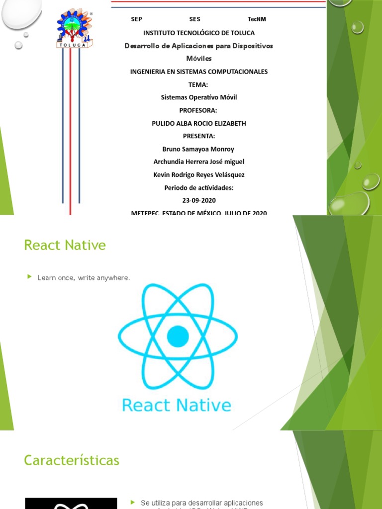 React Native | PDF | Android (sistema operativo) | Ingeniería de software