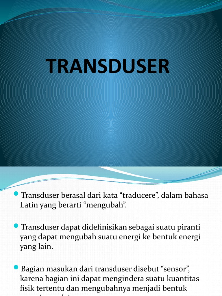 Cara Kerja Transduser Energi | PDF
