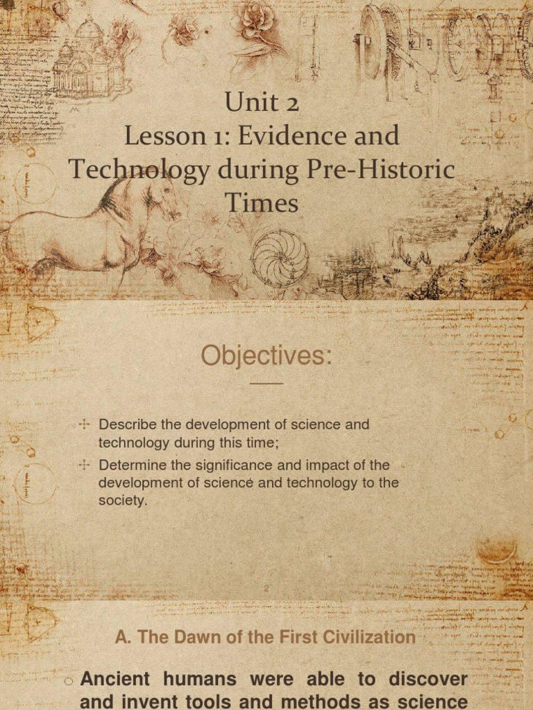 Unit 2 Lesson 1: Evidence and Technology During Pre-Historic Times ...