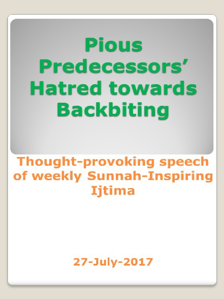 Backbiting B | PDF | Hadith | Hell