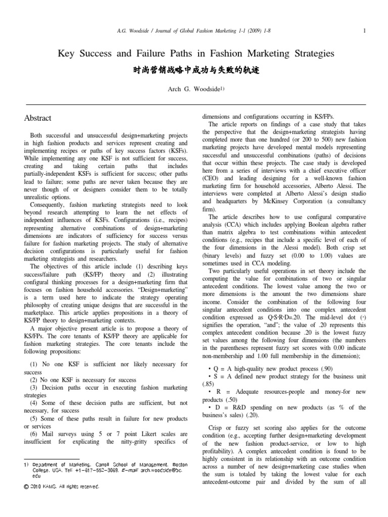 Woodside Key Succssand Failure Pathsapproved | PDF | Marketing Strategy ...