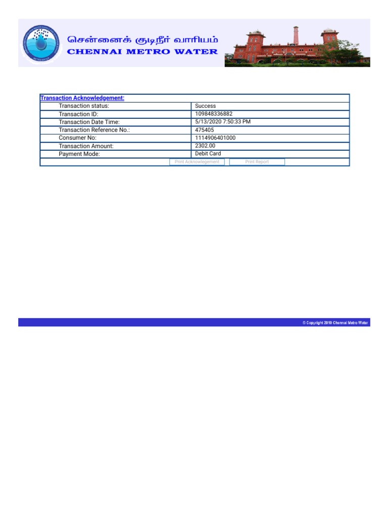 Chennai Metro Water | PDF