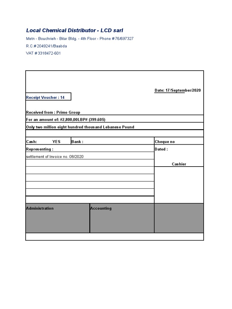 Receipt 14 - 2020 Primo | PDF | Business