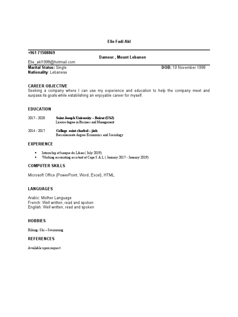 CV Elie Akl Off