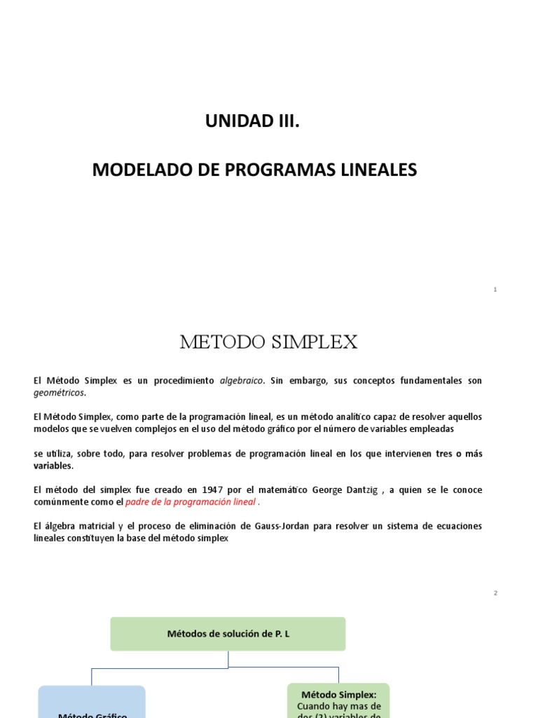Método Simplex | PDF | Programación lineal | Ecuaciones
