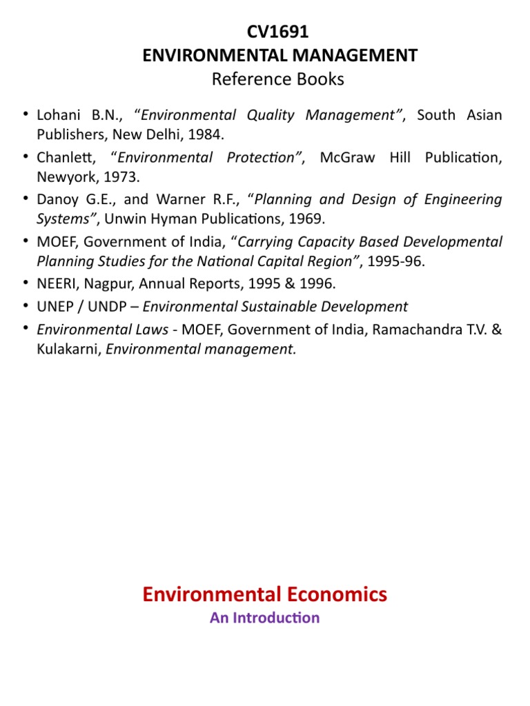 CV1691 Environmental Management: Reference Books | PDF | Sustainability ...