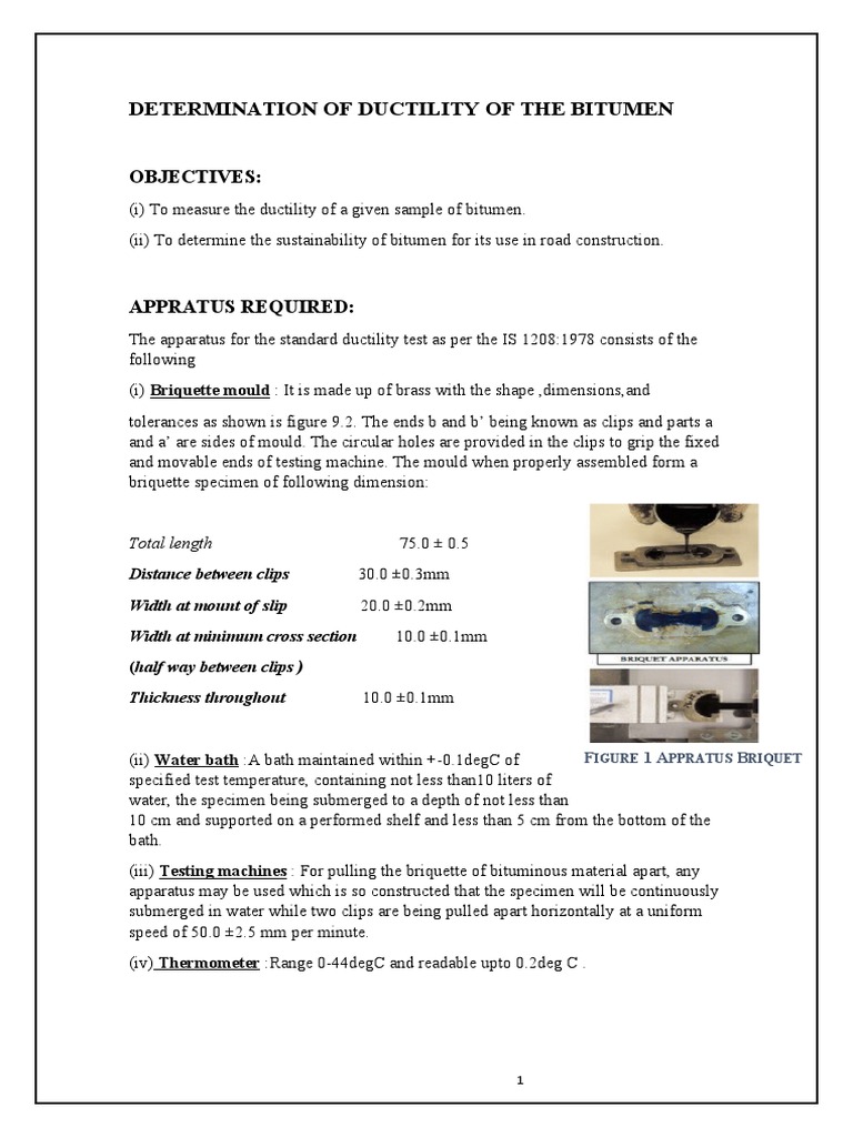 Ductility Test | PDF | Ductility | Road Surface