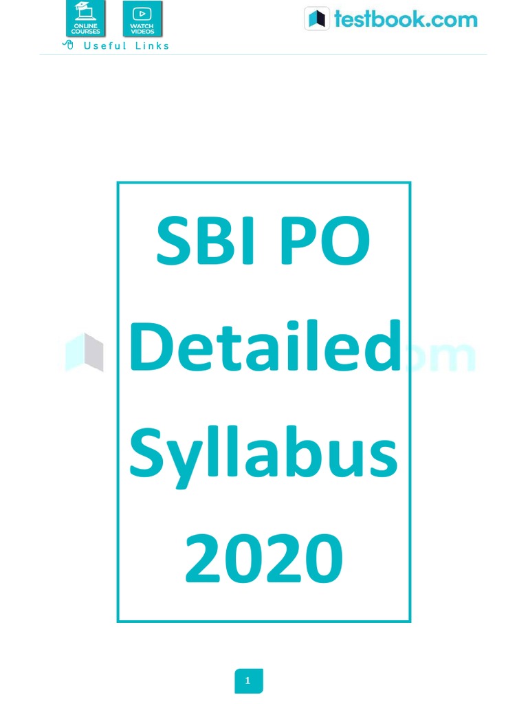 Sbi Po Detailed Syllabus 2020: Useful Links | PDF | Ratio | Phrase