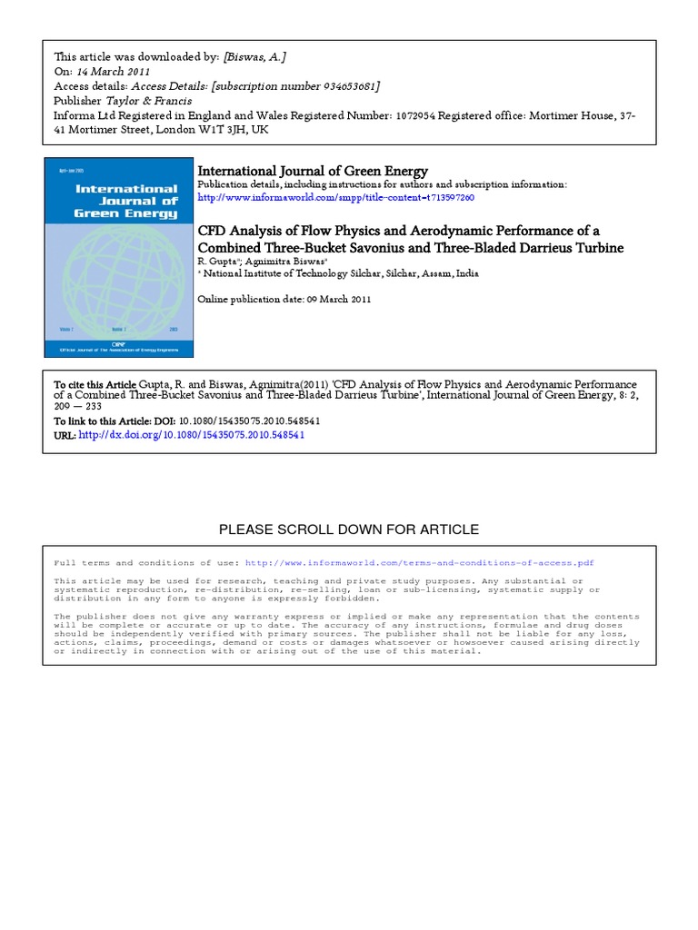 International Journal of Green Energy: Please Scroll Down For Article ...