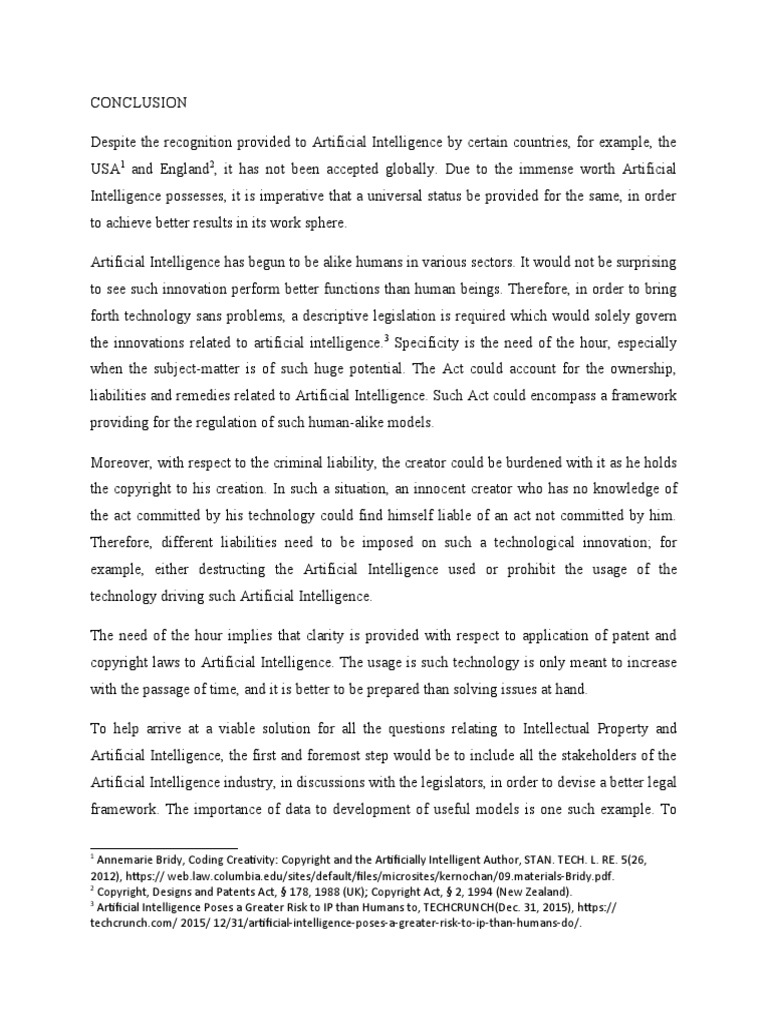 CONCLUSION | PDF | Artificial Intelligence | Intelligence (AI) & Semantics