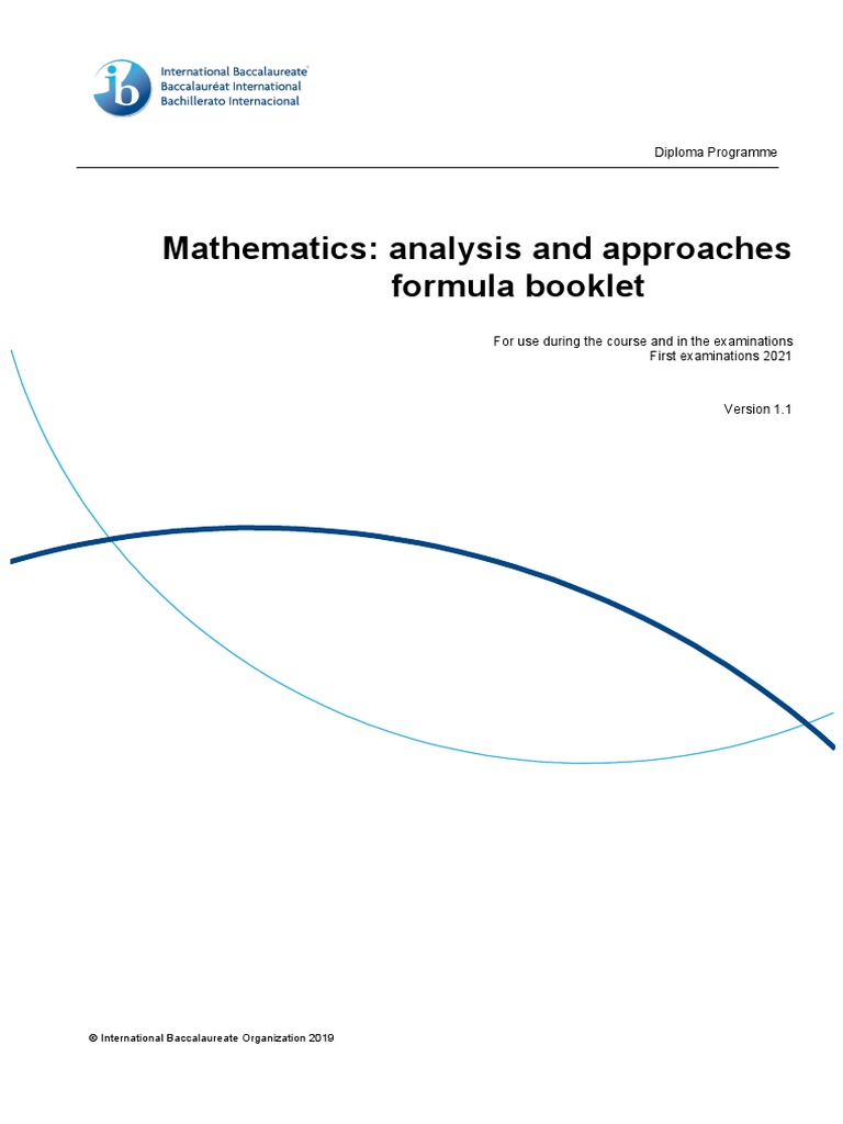 AA - Formula Booklet v1.1 PDF | PDF | Sine | Trigonometric Functions